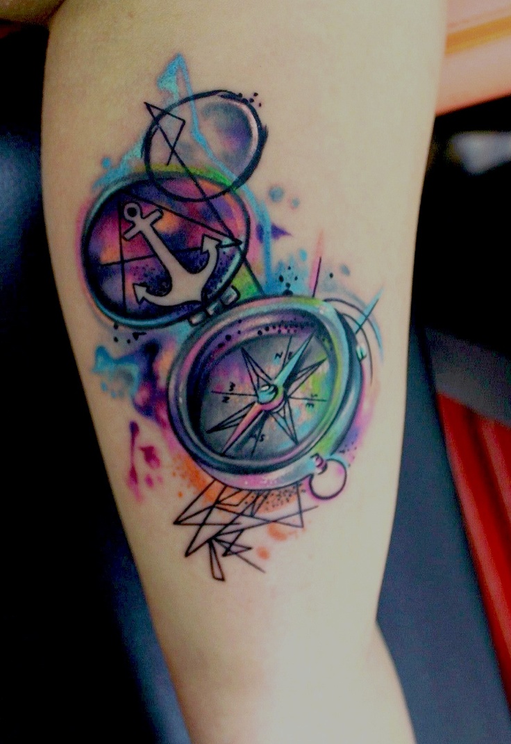Compass purple tattoo - | Tattoomagz › Tattoo Designs / Ink Works ...