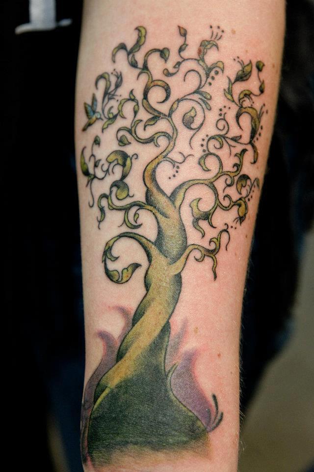 Green tree tattoo by Hania Sobieski - | Tattoomagz › Tattoo Designs ...