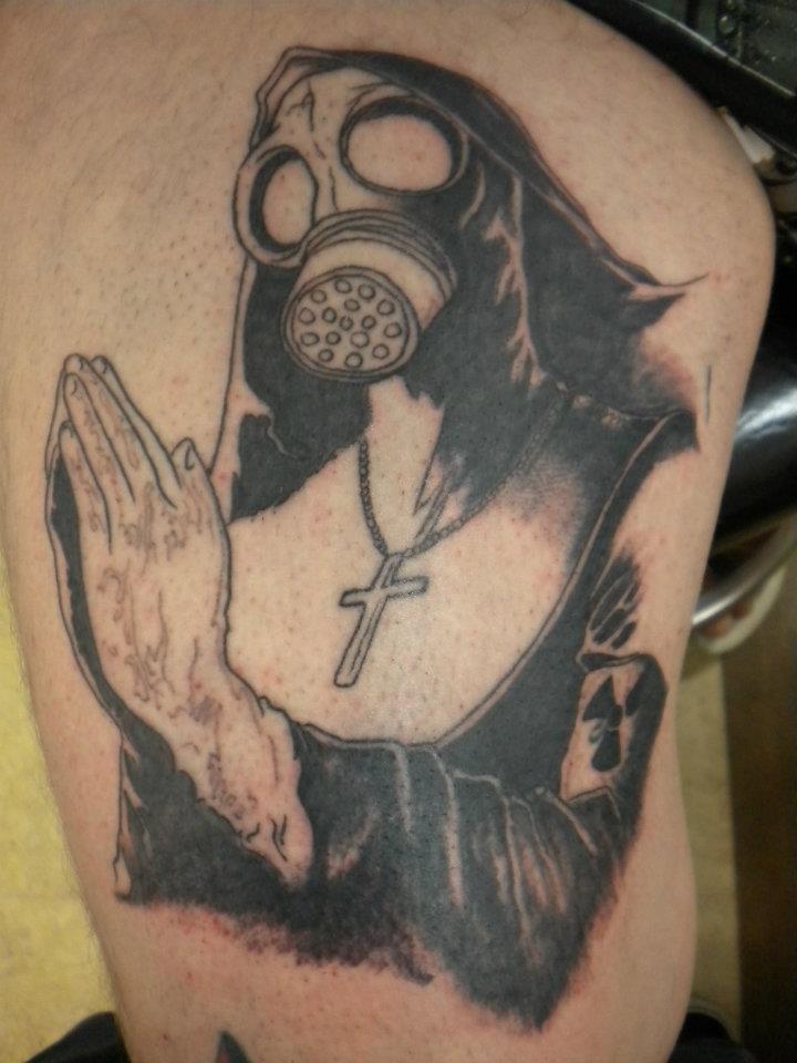 Nun with gas mask tattoo - | Tattoomagz › Tattoo Designs / Ink Works ...