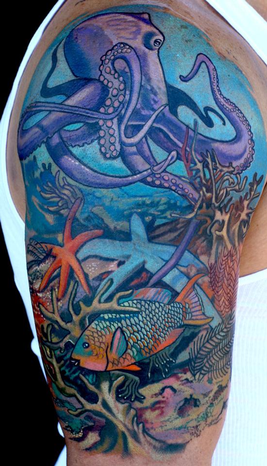 Ocean and octopus tattoo - | Tattoomagz › Tattoo Designs / Ink Works ...