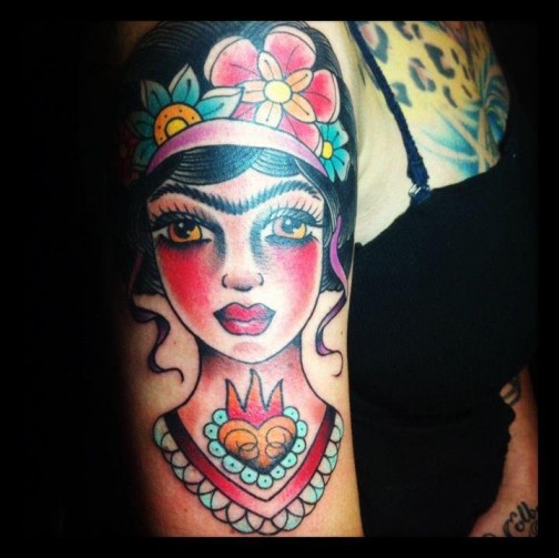 Danielle Colby Shows Right Arm Frida Tattoo - | Tattoomagz › Tattoo ...