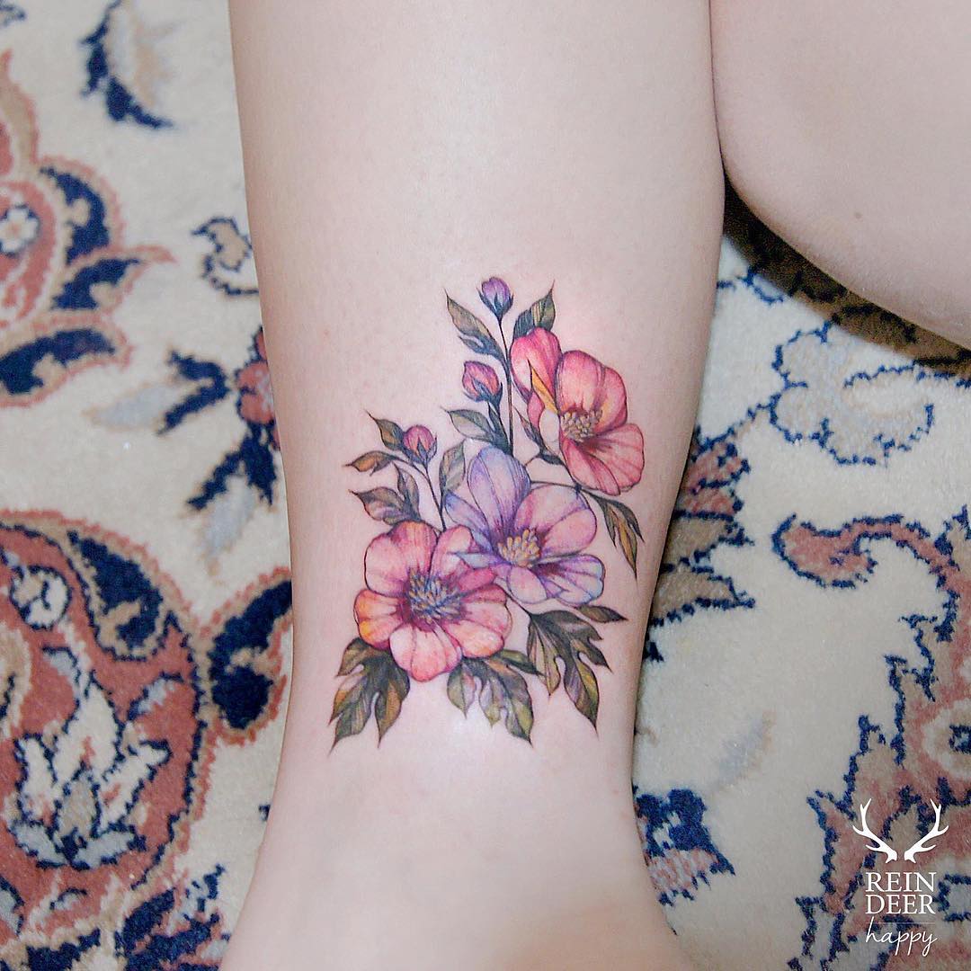 24 Breathtaking Flower Tattoos By Zihwa